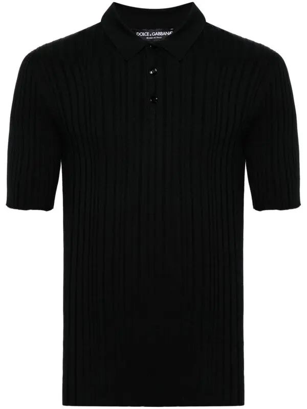 Dolce & Gabbana Ribbed-knit Polo Shirt