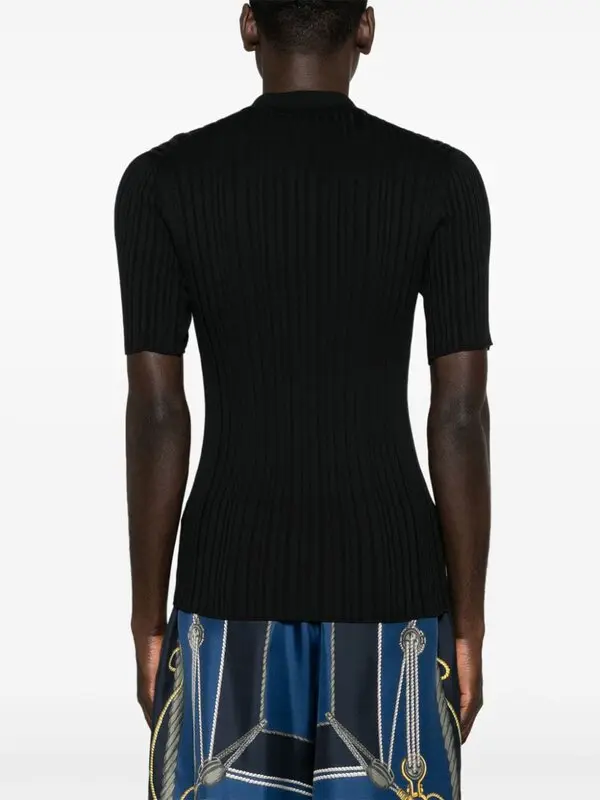 Dolce & Gabbana Ribbed-knit Polo Shirt