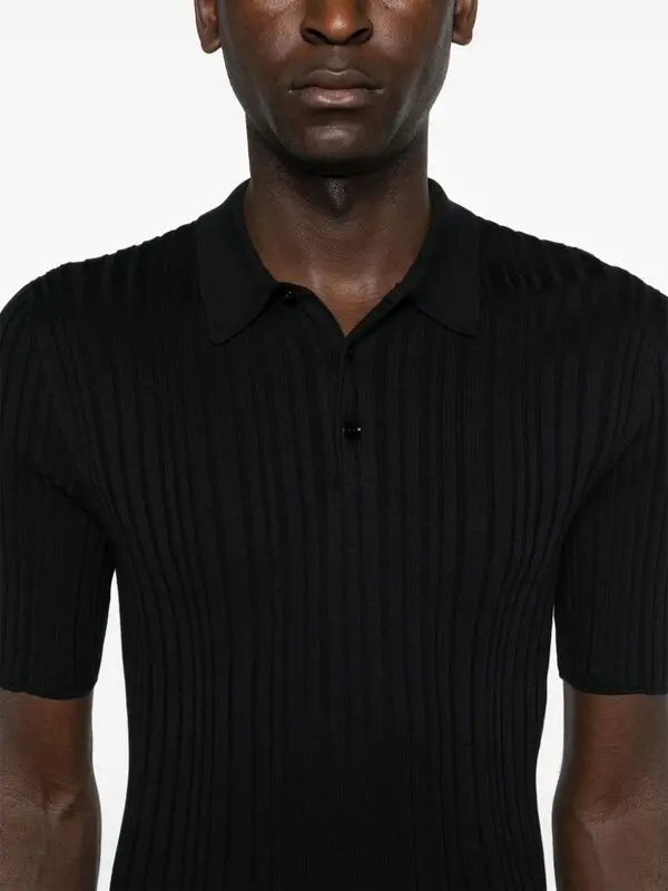 Dolce & Gabbana Ribbed-knit Polo Shirt