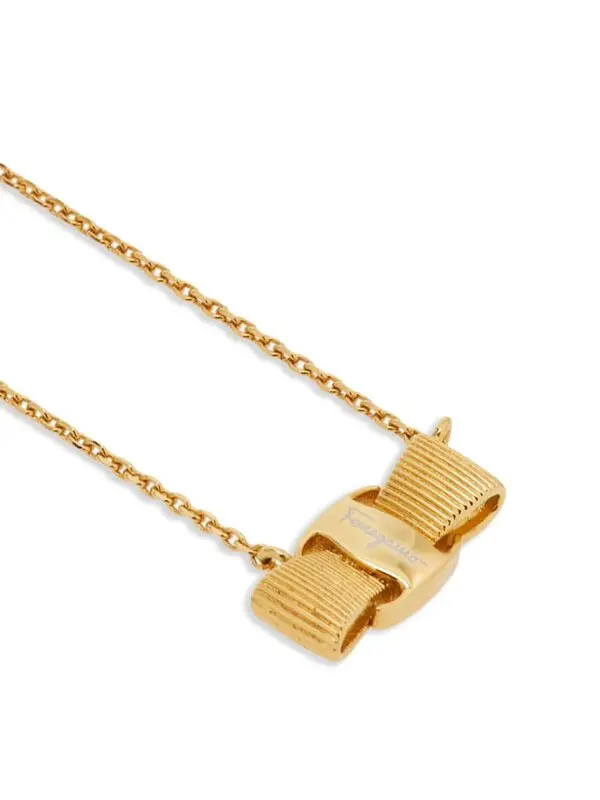 FERRAGAMO Vera Bow Pendant Necklace - Gold