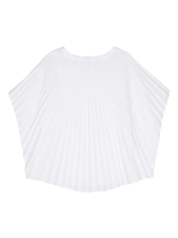 BLANCA VITA Plissé Half-sleeved Blouse - White