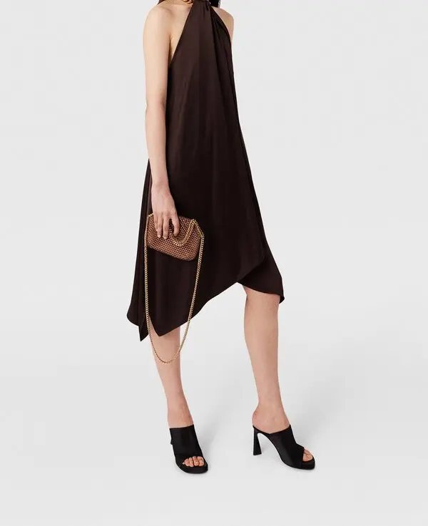 Stella McCartney Chain Halterneck Midi Dress - Chocolate Brown