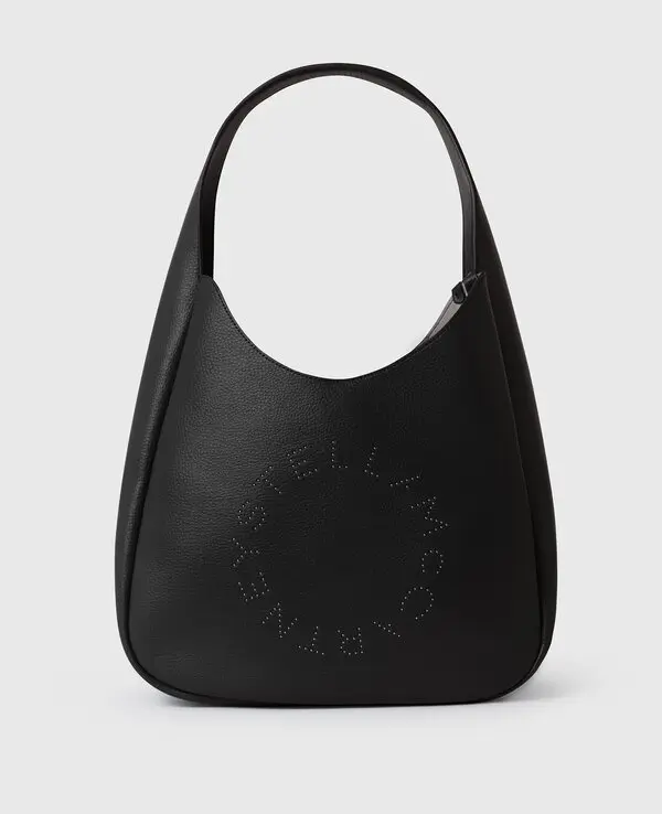 Stella McCartney Logo Slouchy Hobo Tote Bag - Black