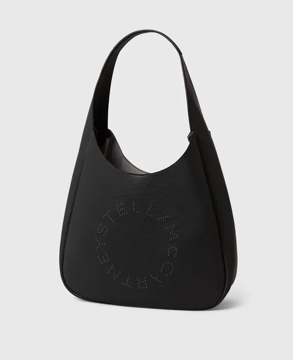 Stella McCartney Logo Slouchy Hobo Tote Bag - Black