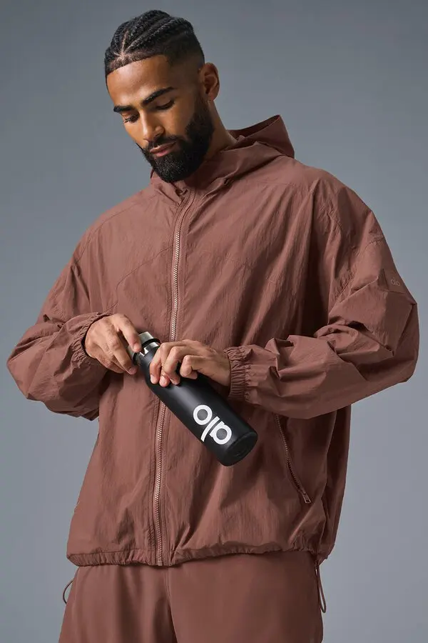 Alo Yoga Vantage Nylon Ripstop Track Jacket In Chestnut - 20