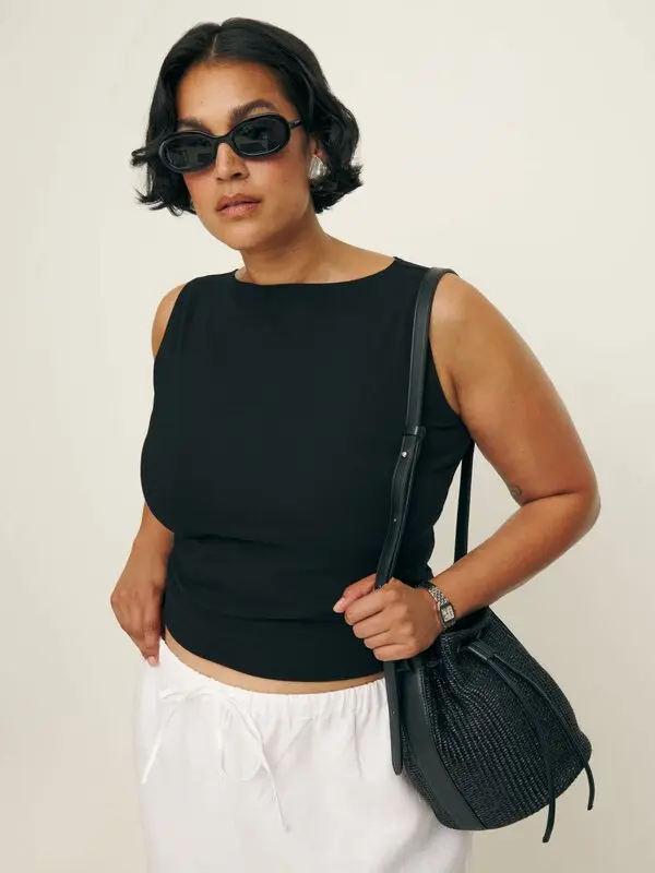 REFORMATION Dusk Knit Top Es - Black