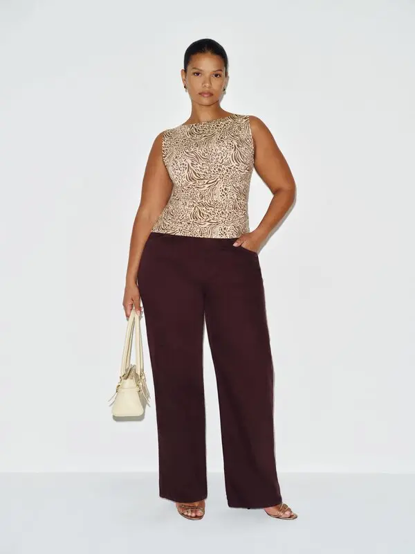 REFORMATION Dusk Knit Top Es - Brown