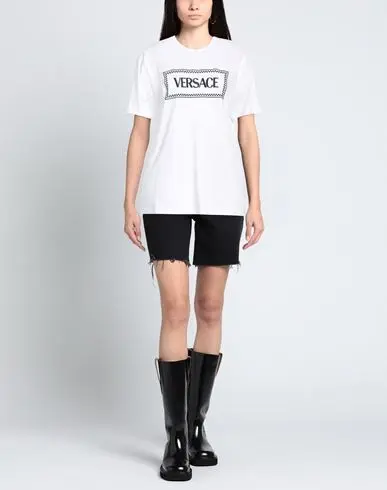 Versace T-shirt With Embroidered Logo - White
