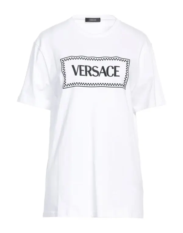 Versace T-shirt With Embroidered Logo - White