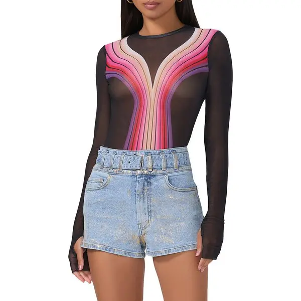 AFRM Kaylee Printed Mesh Top