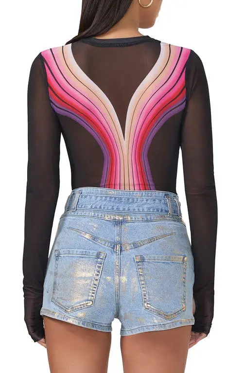 AFRM Kaylee Printed Mesh Top