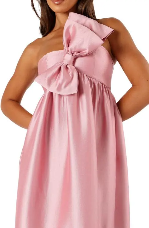 Petal Pup Betina Bow One-Shoulder Gown Dusty Rose Editorialist