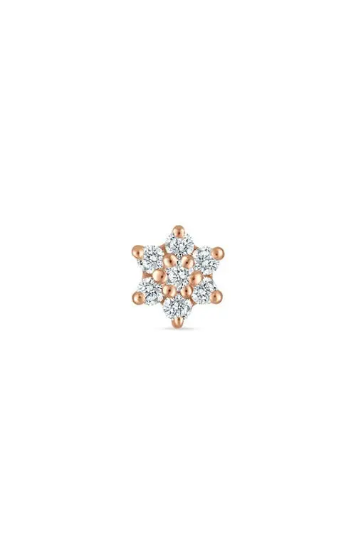 MARIA TASH Single Diamond Flower Stud Earring - Rose Gold