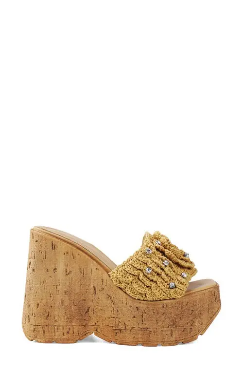 CANDIE'S Platform Wedge Sandals - Natural