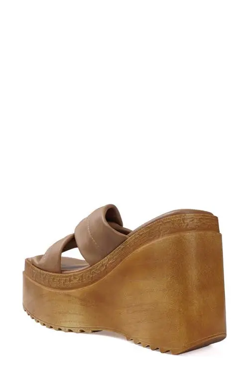 CANDIE'S Kornelia Platform Wedge Slide Sandal - Natlt