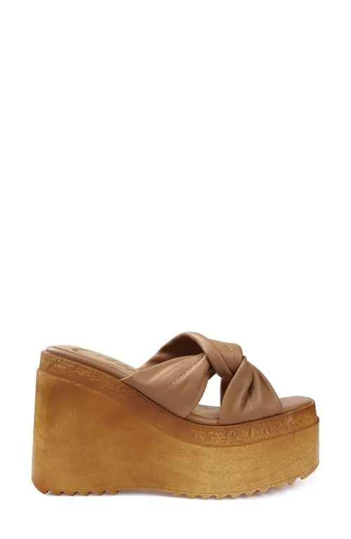 CANDIE'S Kornelia Platform Wedge Slide Sandal - Natlt