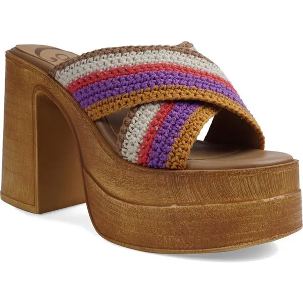 CANDIE'S Erismar Platform Sandals - Natural Fabric