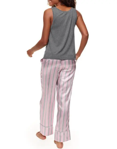 ADORE ME Alania Tank & Pants Pajama Set - Stripe Pink