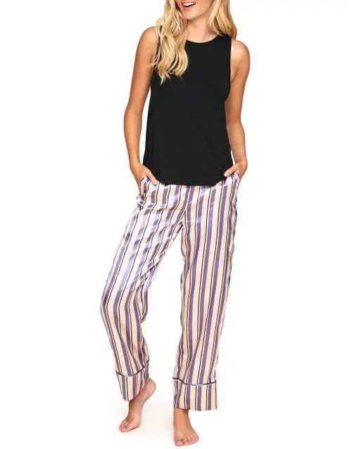 ADORE ME Alania Tank & Pants Pajama Set - Stripe White