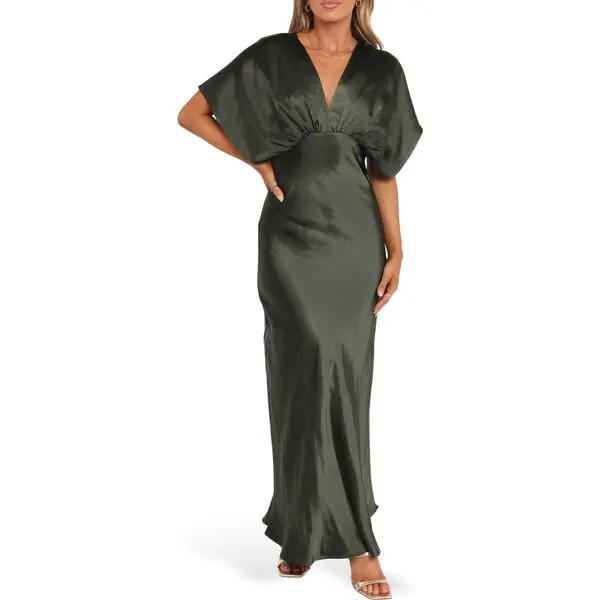 slim fit dress slacks Belle Maxi Dress - Hunter Green main image 1