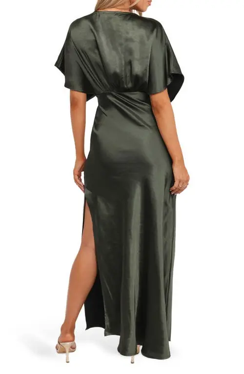 slim fit dress slacks Laurel Velvet Midi Dress - Emerald Green main image 1