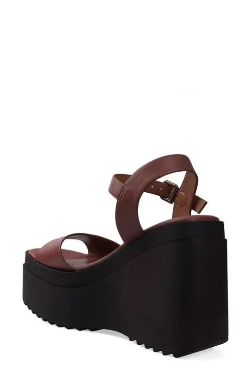 CANDIE'S Platform Wedge Sandals - Cognac