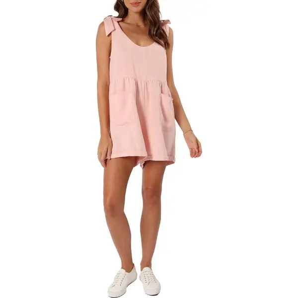 PETAL & PUP Lindy Linen Romper - Pink
