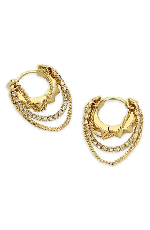 ALLSAINTS Muiltchain Huggie Hoop Earrings - Gold
