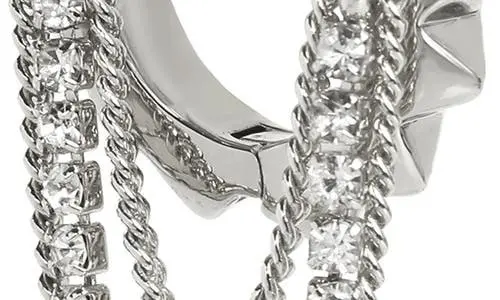 ALLSAINTS Muiltchain Huggie Hoop Earrings - Rhodium