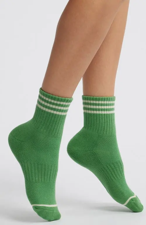LE BON SHOPPE Girlfriend Stripe Quarter Socks - Avocado