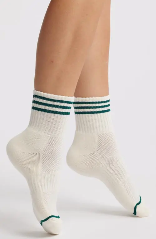 LE BON SHOPPE Girlfriend Stripe Quarter Socks - Leche