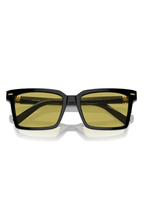 Miu Miu 55mm Rectangular Sunglasses - Black