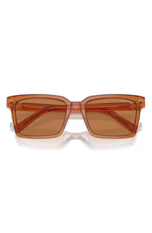 Miu Miu 55mm Rectangular Sunglasses - Brown