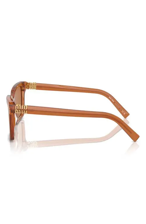 Miu Miu 55mm Rectangular Sunglasses - Brown