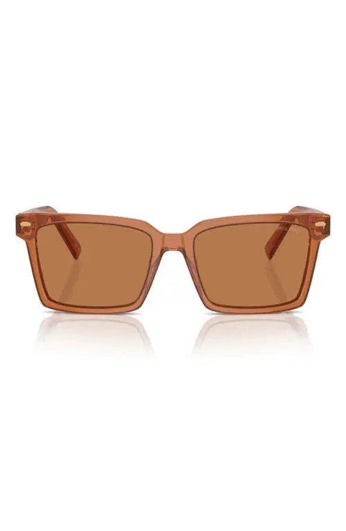 Miu Miu 55mm Rectangular Sunglasses - Brown