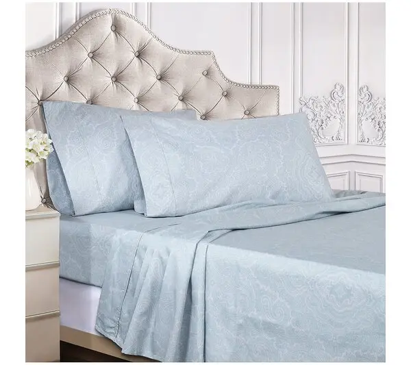 SUPERIOR Italian Paisley Cotton Blend Duvet Cov Er Set, F/q - One-color