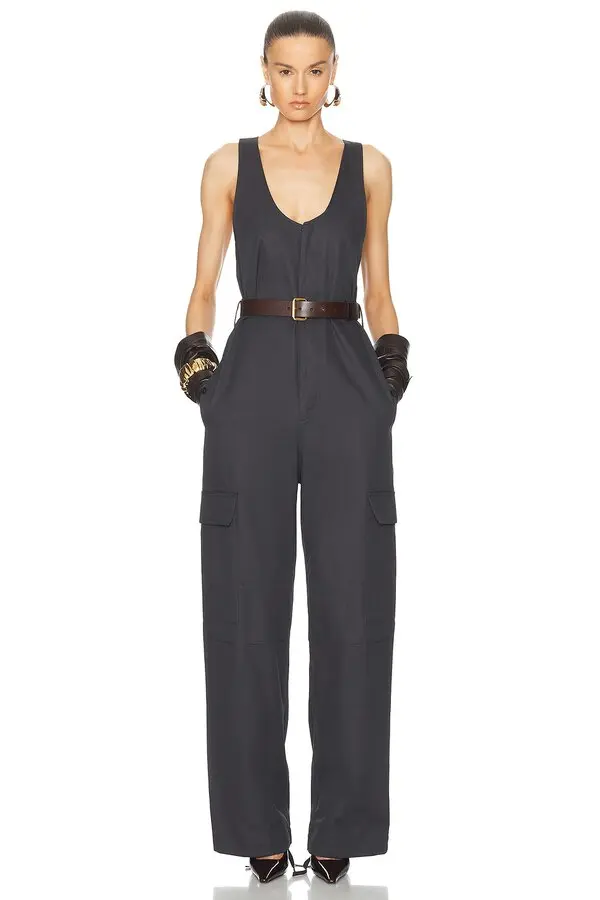 Saint Laurent Sleeveless Jumpsuit - Gris Fonce