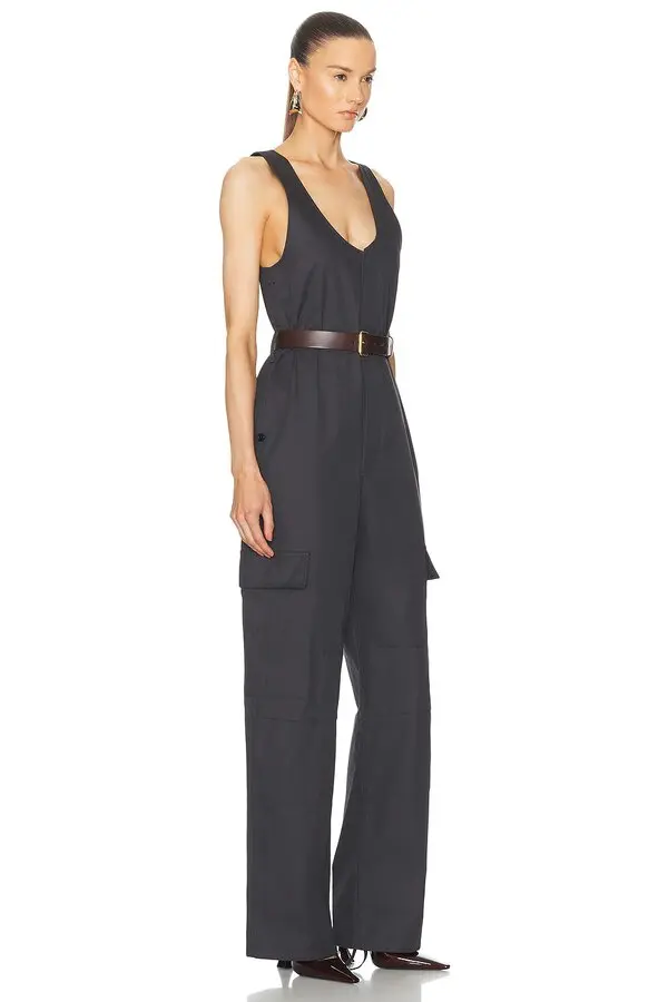 Saint Laurent Sleeveless Jumpsuit - Gris Fonce