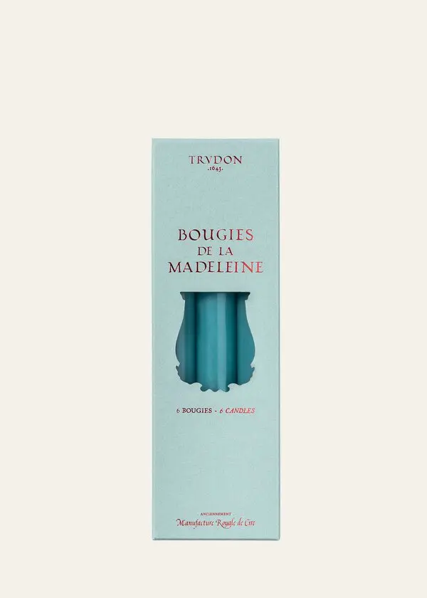 TRUDON Madeleine Aqua Taper Candles, Set Of 6