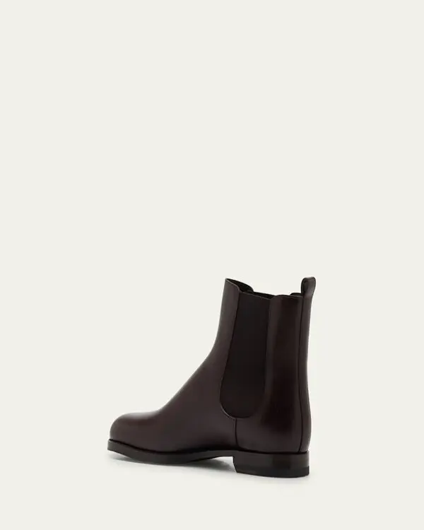 Manolo Blahnik Calfskin Leather Chelsea Booties