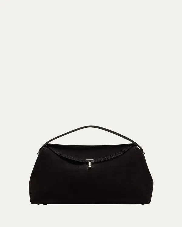 TOTEME T-lock Suede Top-handle Bag - Espresso