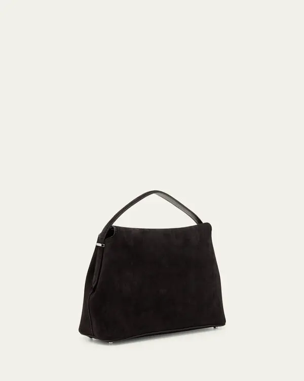 TOTEME T-lock Suede Top-handle Bag - Espresso