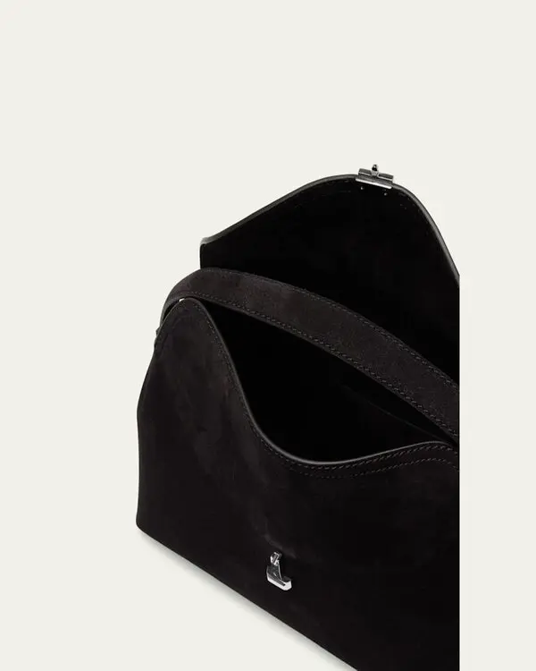 TOTEME T-lock Suede Top-handle Bag - Espresso