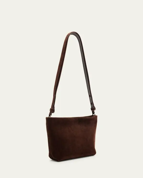 Proenza Schouler Bond Zip Suede Shoulder Bag - Chocolate