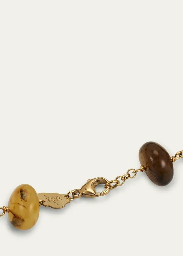 GRAZIA AND MARICA VOZZA Stone Necklace With Ebony And Amber Charm