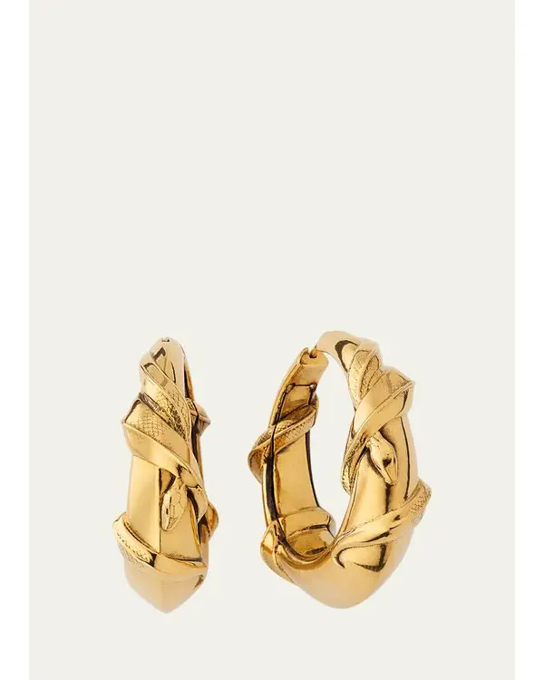 Alexander McQueen Snake Hoop Earrings - Twotone Gl