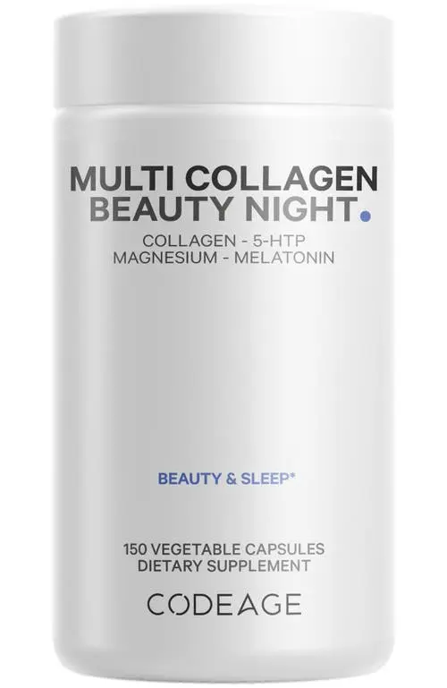 CODEAGE Multi Collagen + Magnesium & Melatonin Beauty Night Supplement - White