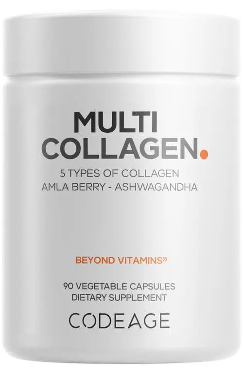 CODEAGE Multi Collagen Protein + Ashwagandha & Amla Berry Supplement - White