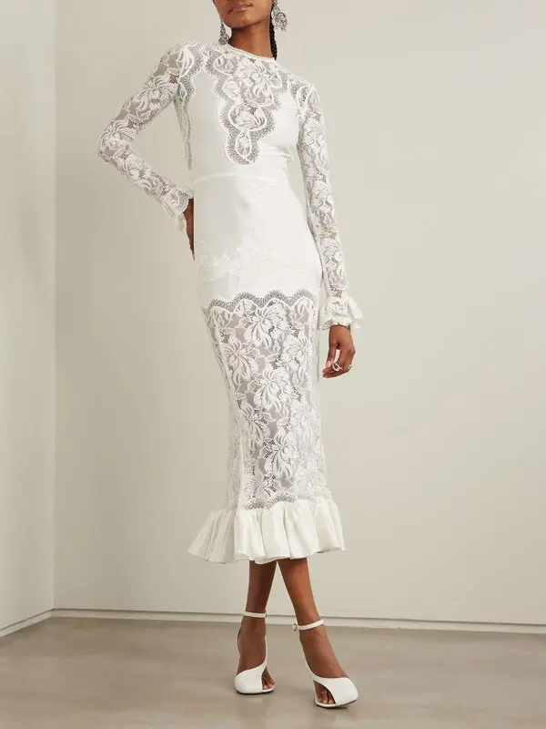 chinese dress ladies Paco Rabanne Chainmail Accented Lace Dress