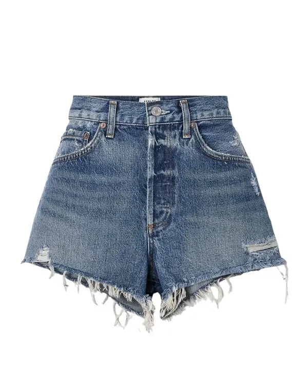 AGOLDE Parker Vintage Cutoff Organic Denim Shorts - Blue